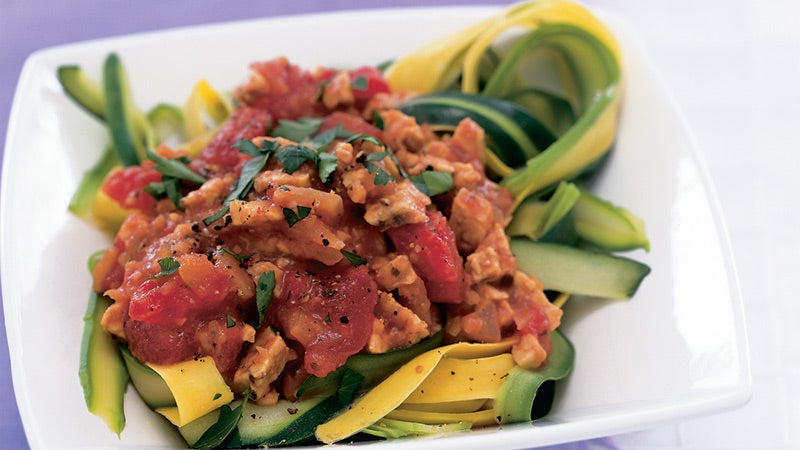 Vegetable Linguine with Bolognese Sauce Recipe | Vegan Linguine with ...